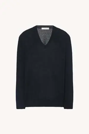 THE ROW Phora V-neck Cashmere Sweater - Black