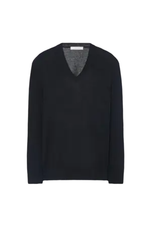 THE ROW Phora V-neck Cashmere Sweater - Black