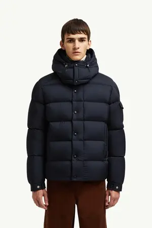 Moncler Vezere Hooded Short Down Jacket - Blue