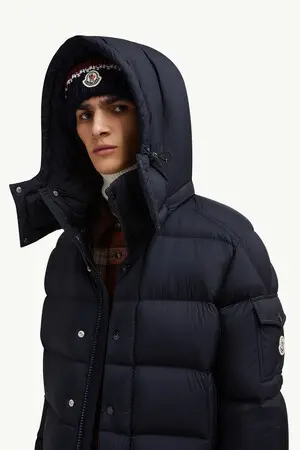 Moncler Vezere Hooded Short Down Jacket - Blue