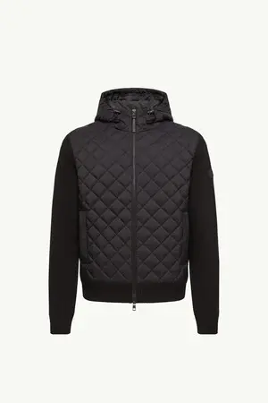 Moncler Wool & Cashmere Blend Quilted Hoodie
