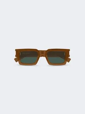 Saint Laurent Sl 572 Sunglasses Transparent Cognac - Brown
