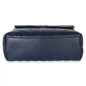 Saint Laurent Navy Calfskin Y Quilted Monogram Loulou Chain Satchel - Blue
