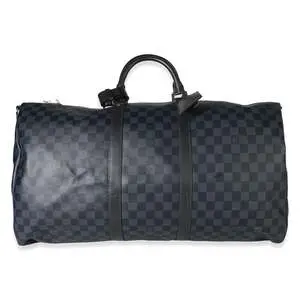 LOUIS VUITTON Damier Cobalt Keepall Bandouliere 55 - Black