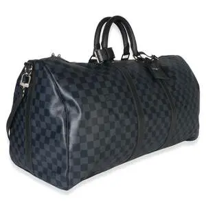 LOUIS VUITTON Damier Cobalt Keepall Bandouliere 55 - Black