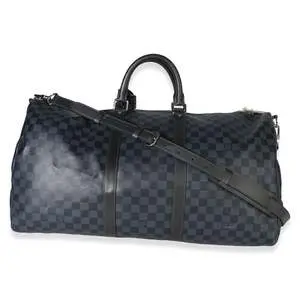 LOUIS VUITTON Damier Cobalt Keepall Bandouliere 55 - Black
