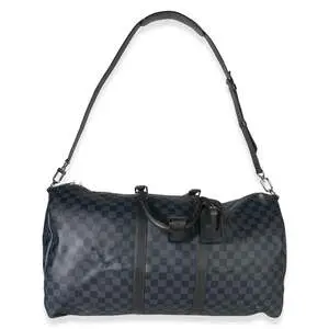 LOUIS VUITTON Damier Cobalt Keepall Bandouliere 55 - Black