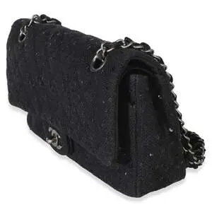 Chanel Vintage Tweed Sequin Embroidered Shoulder Flap Bag