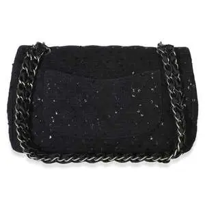 Chanel Vintage Tweed Sequin Embroidered Shoulder Flap Bag