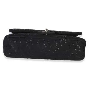 Chanel Vintage Tweed Sequin Embroidered Shoulder Flap Bag