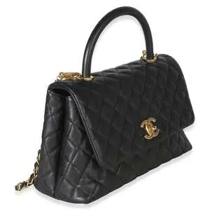Chanel Quilted Caviar Coco Top Handle Bag