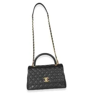 Chanel Quilted Caviar Coco Top Handle Bag