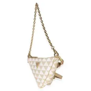 Prada Jacquard Triangle Bag - Beige