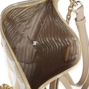 Prada Jacquard Triangle Bag - Beige
