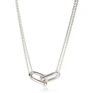 Tiffany & Co. Sterling Silver Hardwear Large Double Link Pendant Necklace