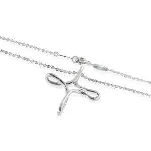 Tiffany & Co. Sterling Silver Elsa Peretti Infinity Cross Pendant Necklace