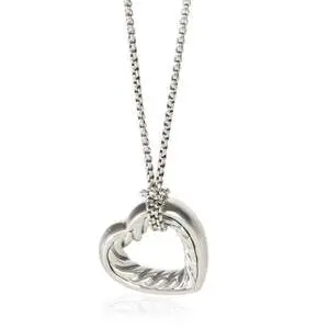David Yurman Sterling Silver Cable Heart Necklace - Sterling_silver