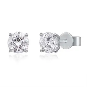 MYGEMMA 1.51 Ctw White Gold Lab-grown Diamond Earrings
