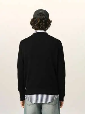 AMI Paris Crew Neck Sweater With De Coeur Emblem - Black