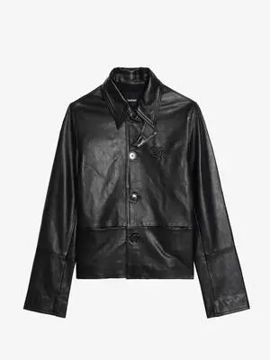 Zadig&Voltaire Lessa Cropped Leather Jacket - Black