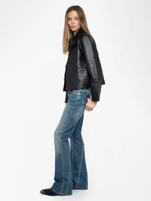 Zadig&Voltaire Lessa Cropped Leather Jacket - Black
