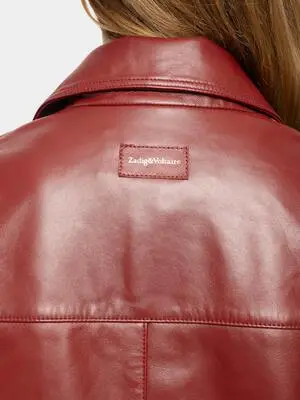 Zadig&Voltaire Cropped Leather Jacket With Classic Collar