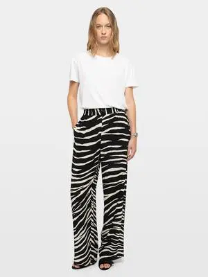 Zadig&Voltaire Zebra Print Pajama-style Pants