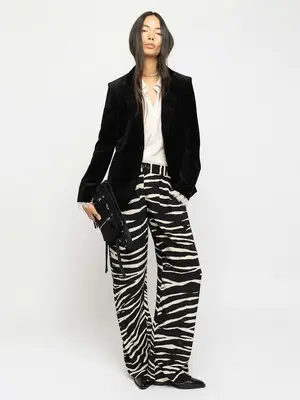 Zadig&Voltaire Zebra Print Pajama-style Pants - Black