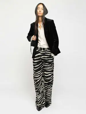 Zadig&Voltaire Zebra Print Pajama-style Pants - Black
