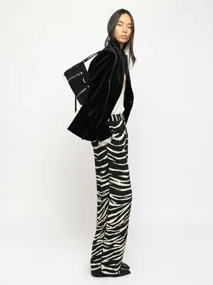 Zadig&Voltaire Zebra Print Pajama-style Pants - Black