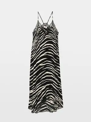 Zadig&Voltaire Risty Zebra Print Lace Midi Dress