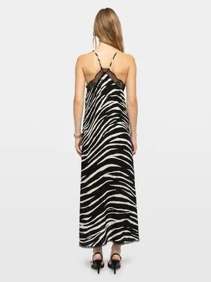Zadig&Voltaire Risty Zebra Print Lace Midi Dress