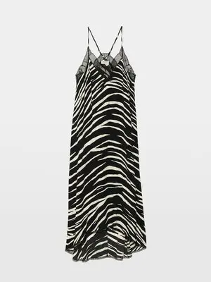 Zadig&Voltaire Risty Zebra Print Lace Midi Dress - Black
