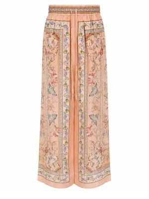 Zimmermann Printed Silk Wide Leg Pants
