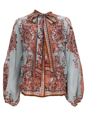 Zimmermann Blusa "aster" In Seta - Multicolour