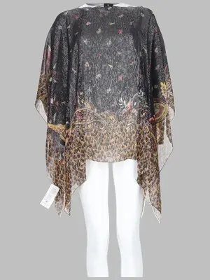 Etro Top Poncho Con Stampa