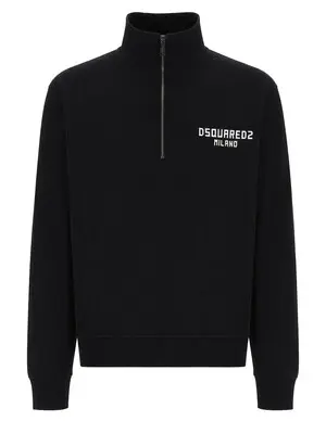 Dsquared2 Felpa Con Zip Corta - Black