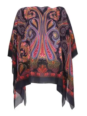 Etro Top Poncho Con Stampa - Multicolour