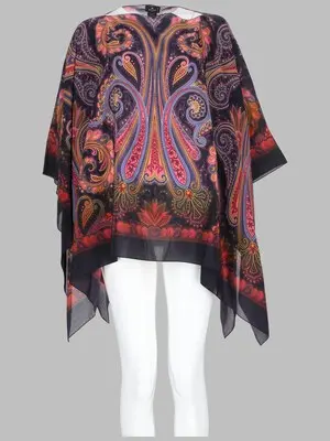 Etro Top Poncho Con Stampa