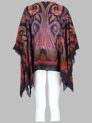 Etro Top Poncho Con Stampa