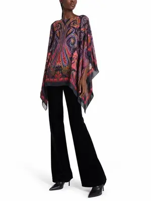 Etro Top Poncho Con Stampa