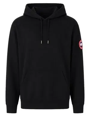Canada Goose Felpa Con Patch Logo E Cappuccio - Black