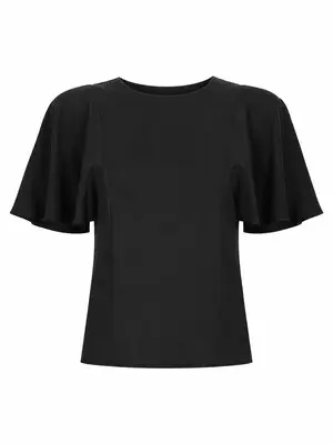Michael Kors Blusa In Raso Con Maniche A Mantella - Black