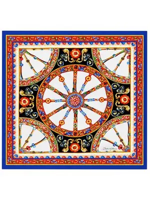Dolce & Gabbana Foulard In Twill Di Seta - Black