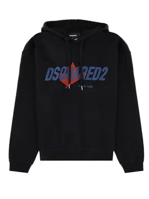 Dsquared2 Felpa Con Stampa Logo - Black