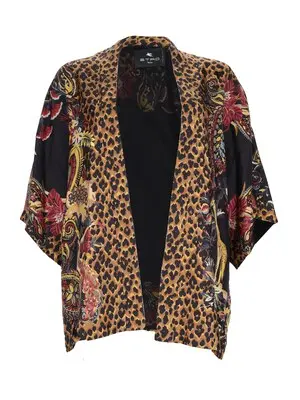 Etro Giacca In Seta Con Stampa - Multicolour