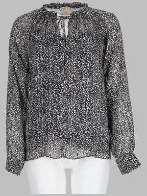 Michael Kors Blusa In Georgette Con Stampa Metallizzata
