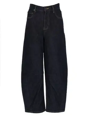 SELF-PORTRAIT Straight Leg Cotton Denim Jeans