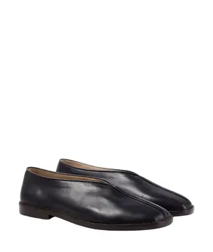 LEMAIRE Leather Slip-on Shoes With Topstitching