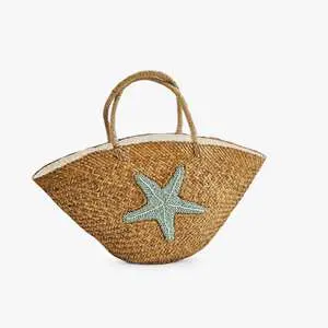OHSUN Neutrals / Selene Embroidered Tote Turquoise - Green